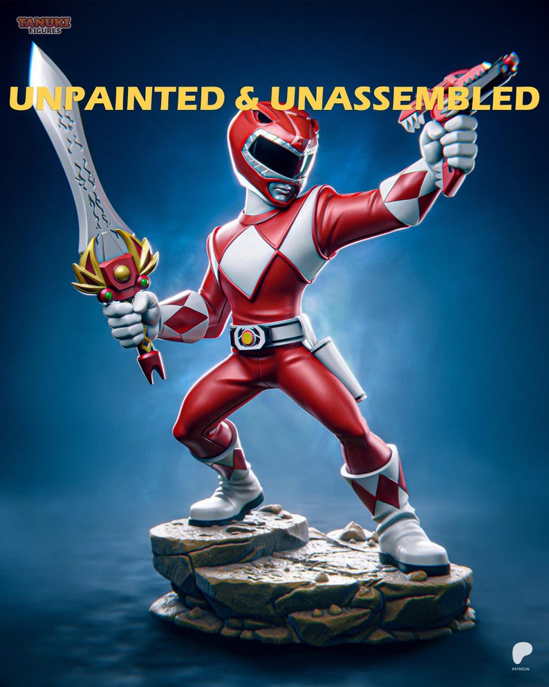 Toon Red Ranger Statue | 1/6 Scale | Unpainted| Unassembled Kit - Etsy