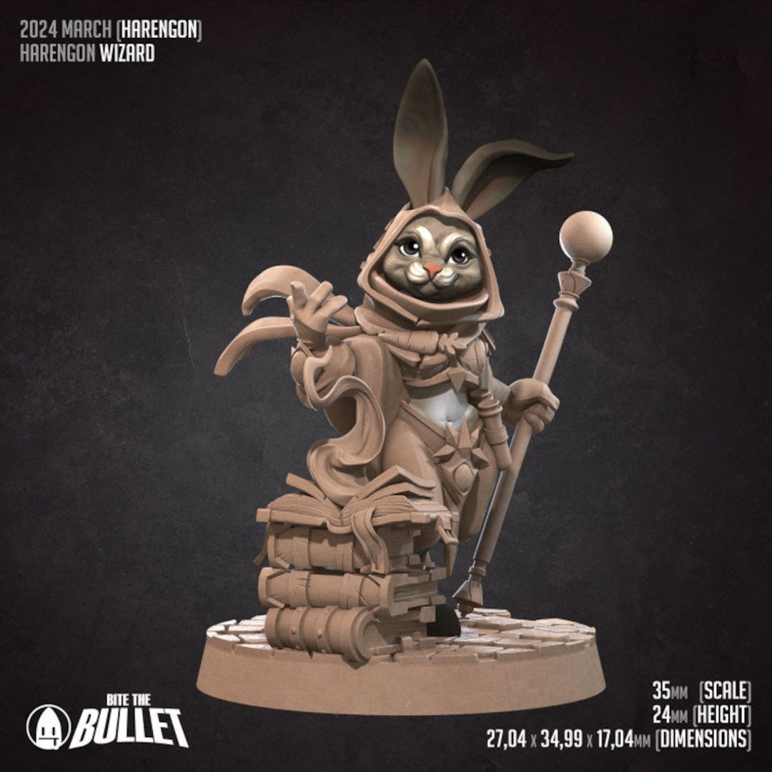 Harengon Wizard | 35 Mm Scale | Tabletop | Unpainted Miniature | Dnd ...