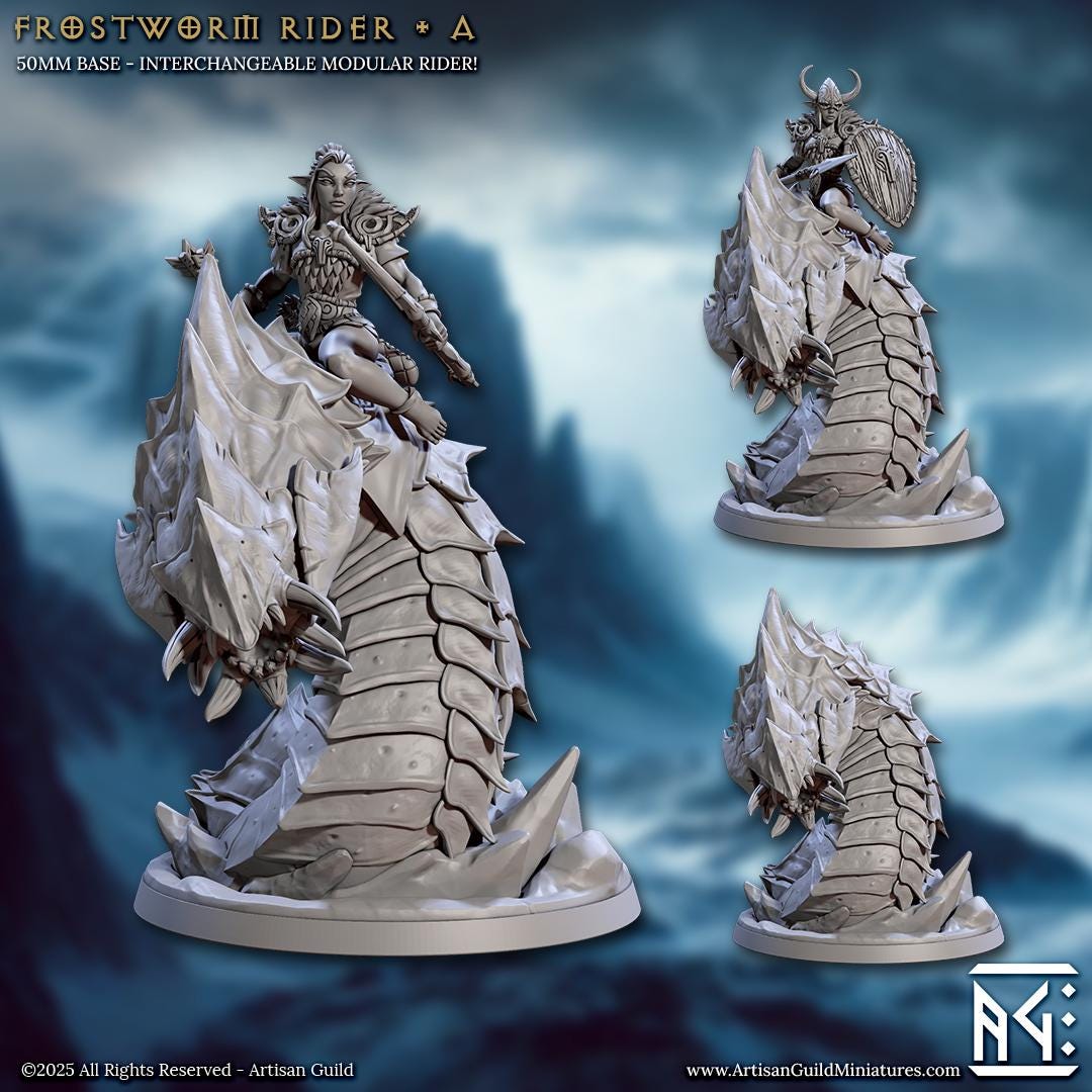 Frostworms Cavalry A | 32 Mm Scale | Tabletop | Unpainted Miniature ...