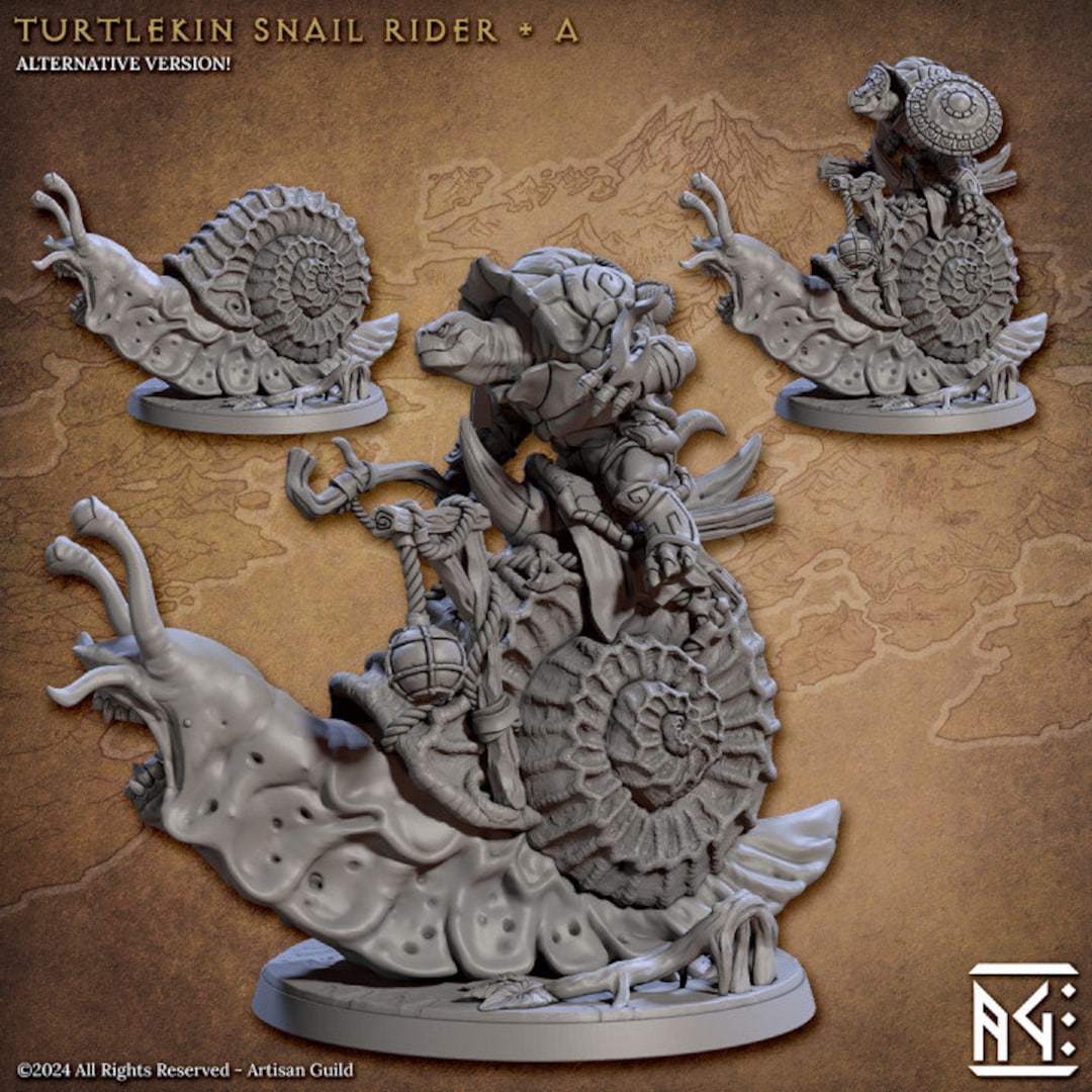 Giant Snails Rider A 32 Mm Scale Tabletop Unpainted Miniature Dnd ...