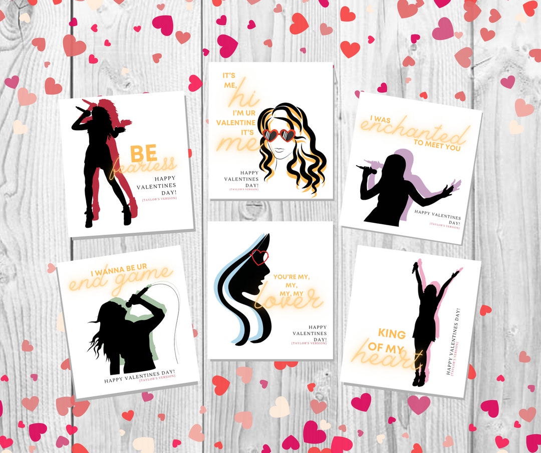 Taylor Swift VALENTINE’S CARDS Printable Valentine Card Swiftie Pop ...