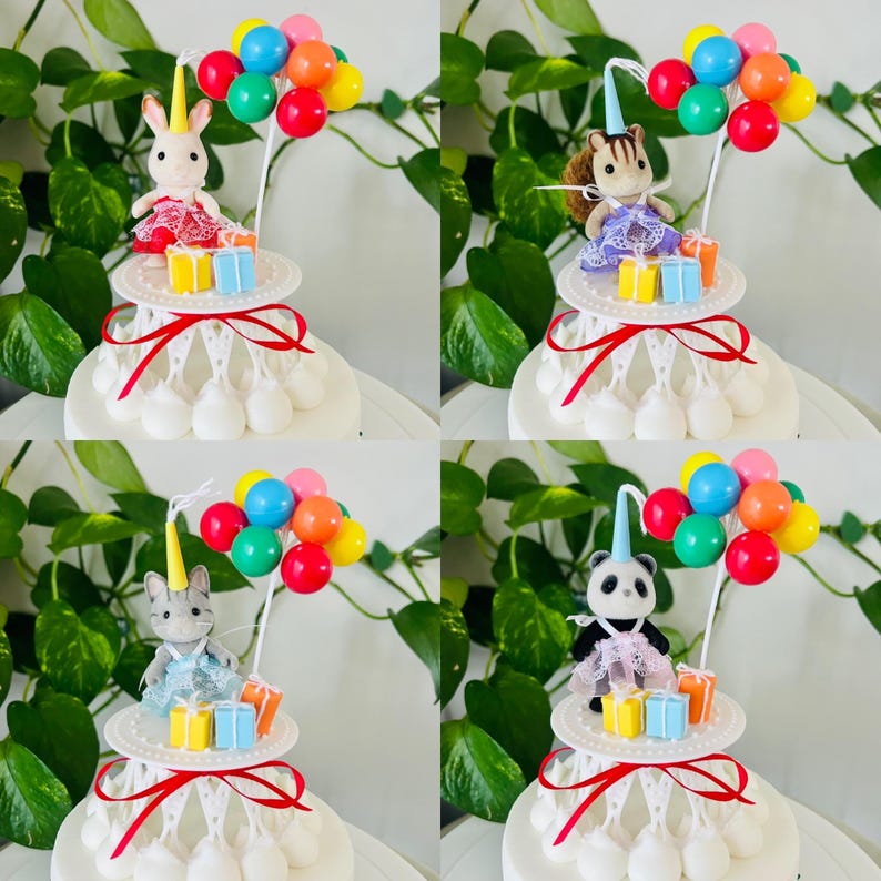 Colorful Calico Critters CAKE TOPPER Birthday Party Supplies Custom ...