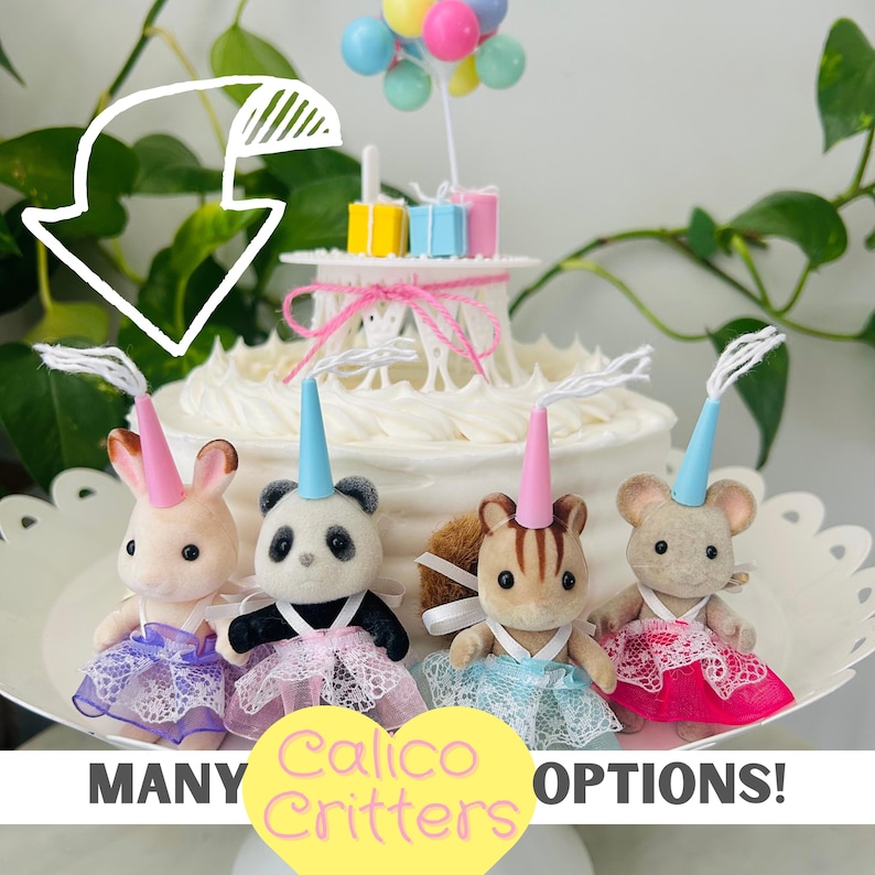 Pastel Calico Critters CAKE TOPPER Birthday Party Supplies Custom Decor ...