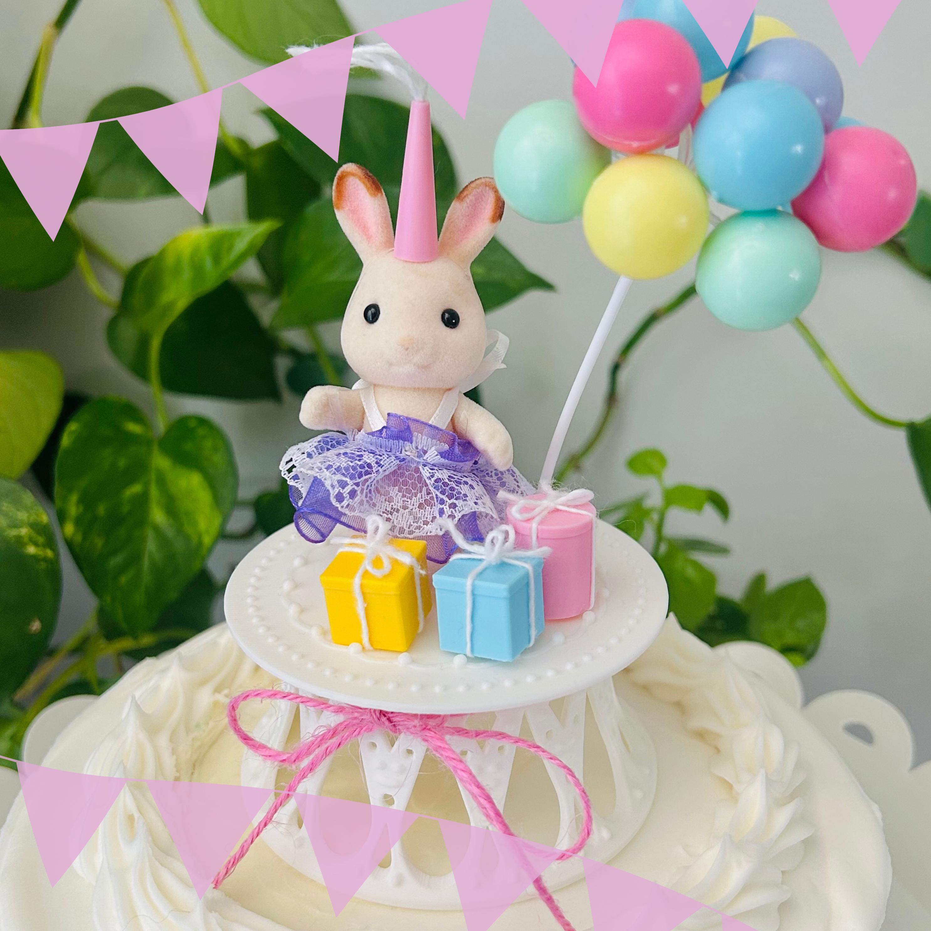 Pastel Calico Critters CAKE TOPPER Birthday Party Supplies Custom Decor ...