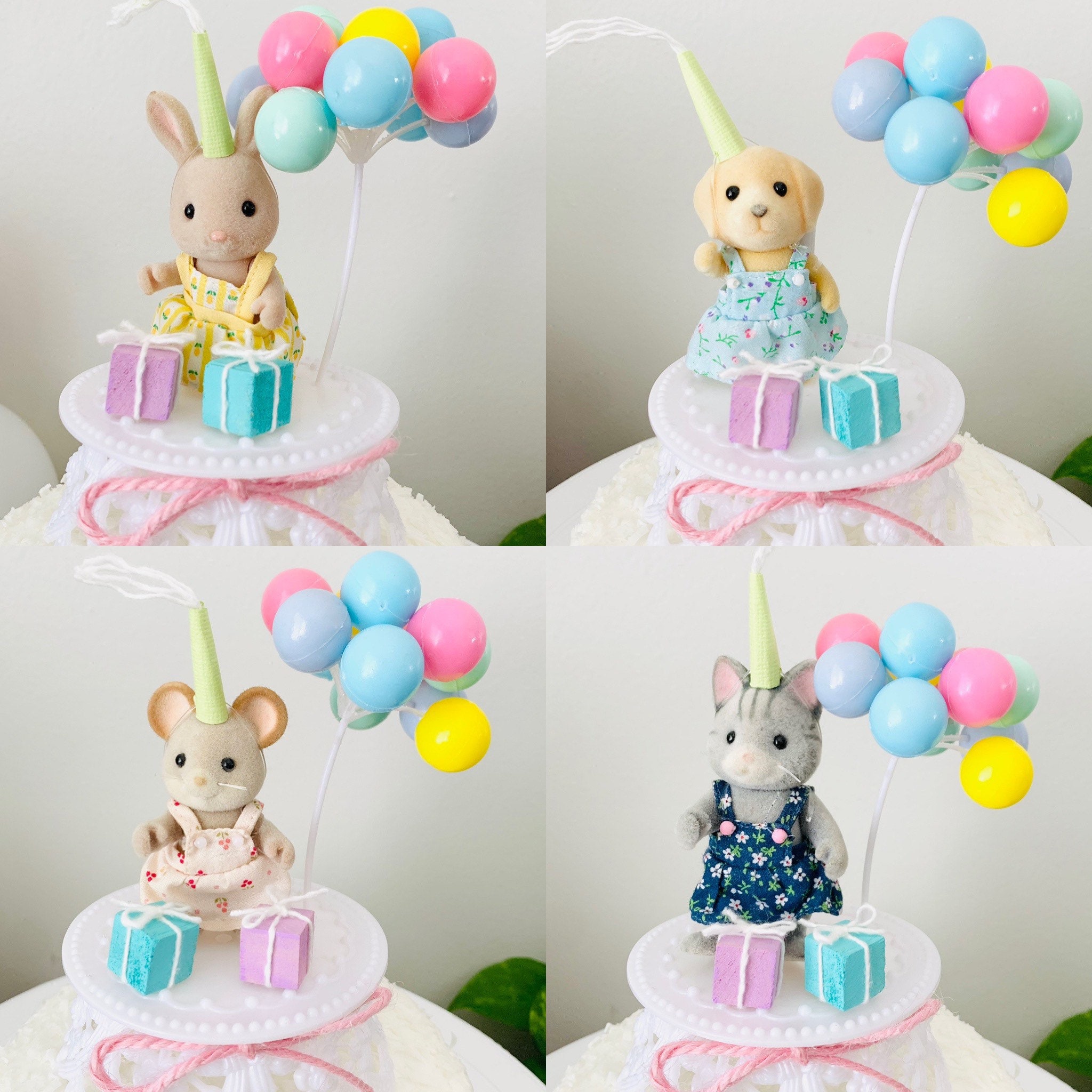 Pastel Calico Critters CAKE TOPPER Birthday Party Supplies Custom Decor ...