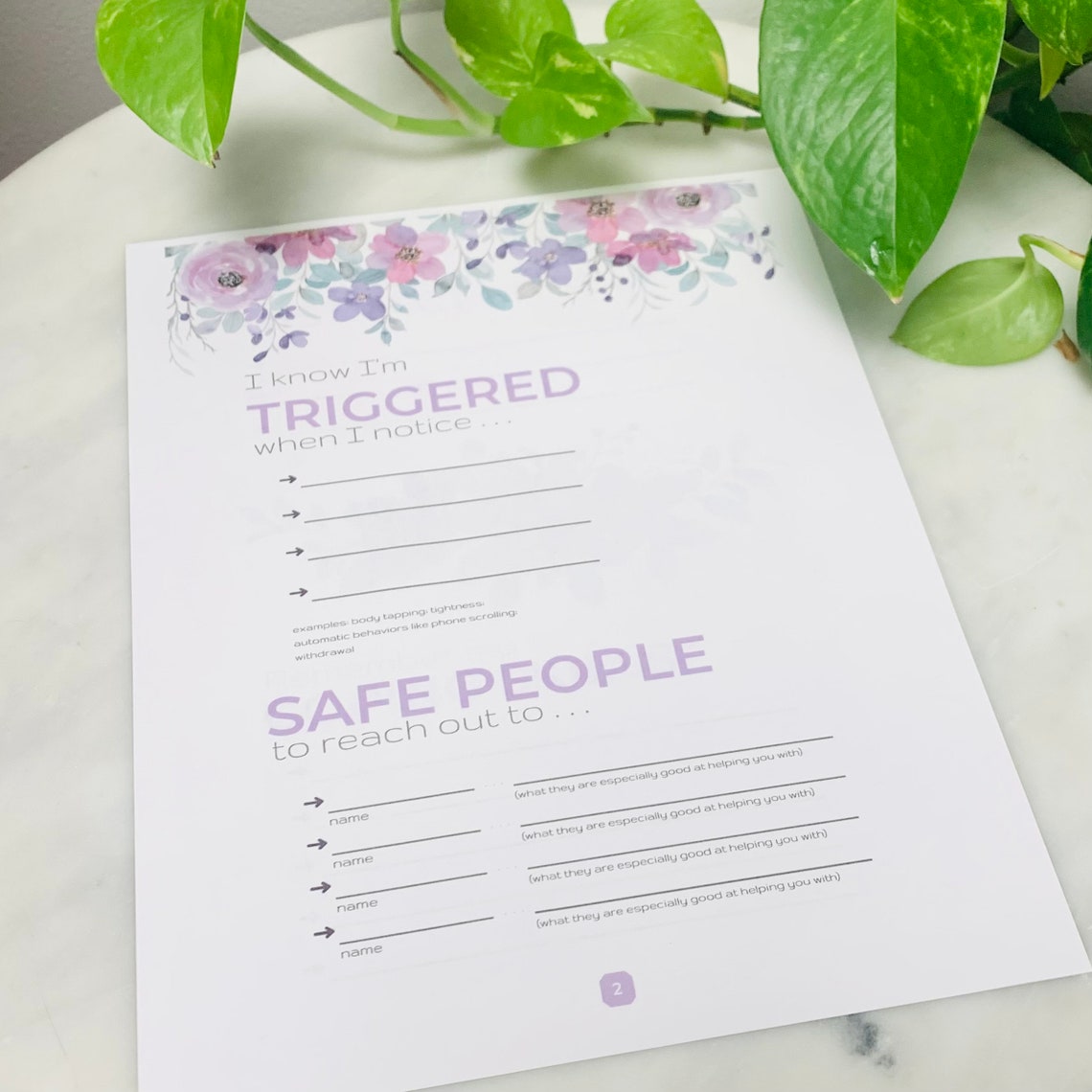 Safety Plan Template Fillable & Printable Therapist Tool - Etsy