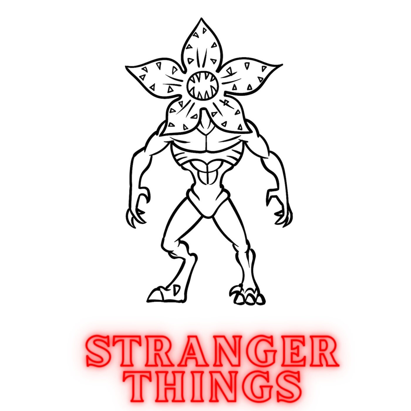 Stranger Things Demogorgon Coloring Page Digital Download Etsy UK Stranger Things Demogorgon Coloring Page Digital Download Etsy UK