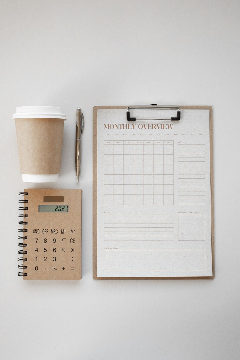 Calendar Planner Beige Aesthetic - Etsy