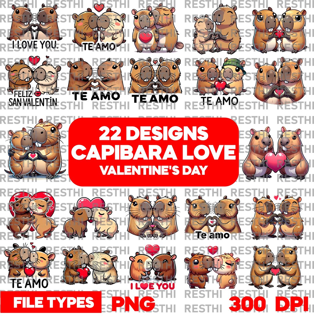 Capibara amor Png,divertido paquete de imágenes prediseñadas de ...