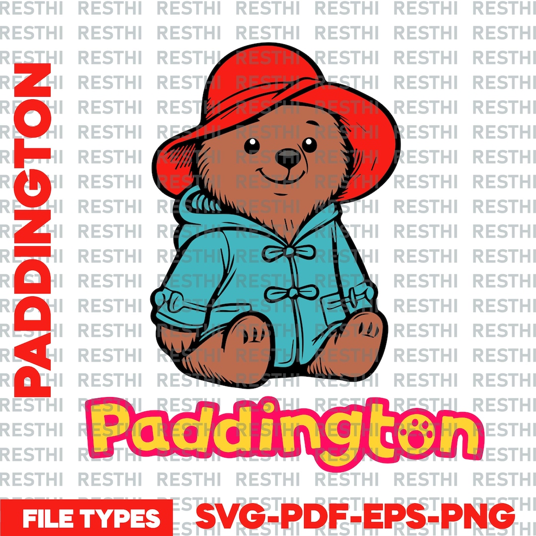 Paddington Bear Vector SVG Cute Bear PNG Design, T-shirt Design ...