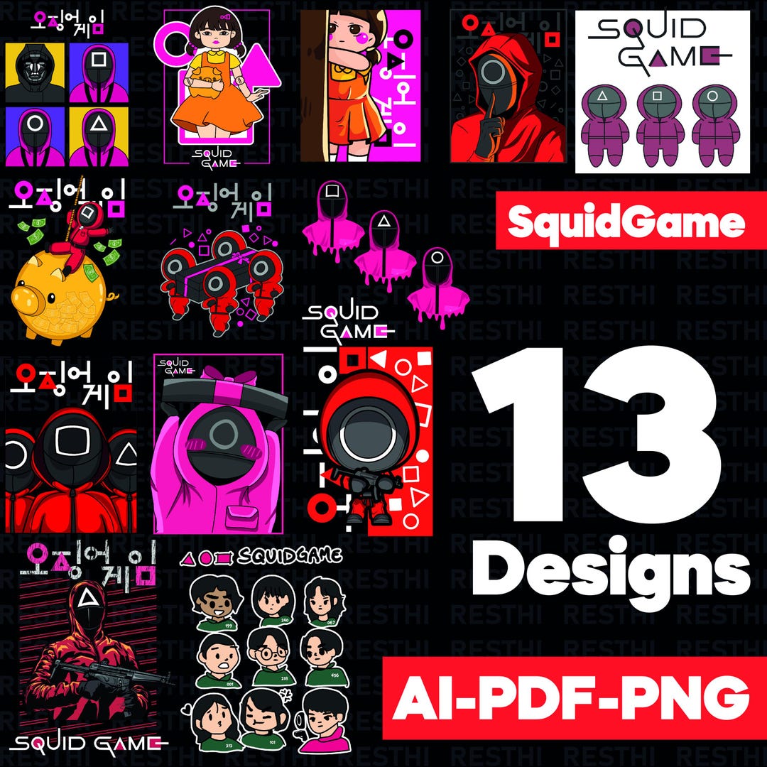 Squid Game / Juego del calamar Descarga instantánea, Vector Ai , Pdf, Png Archivo Digital Squid ...