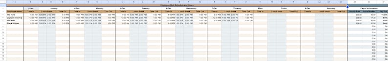Employee Payroll Template | Payroll Tracker | Google Sheets | Small ...