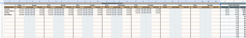 Employee Payroll Template | Payroll Tracker | Google Sheets | Small ...