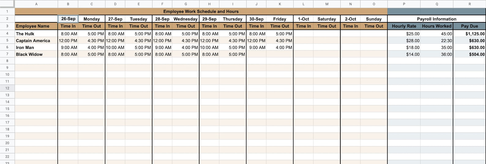 Employee Payroll Template | Payroll Tracker | Google Sheets | Small ...