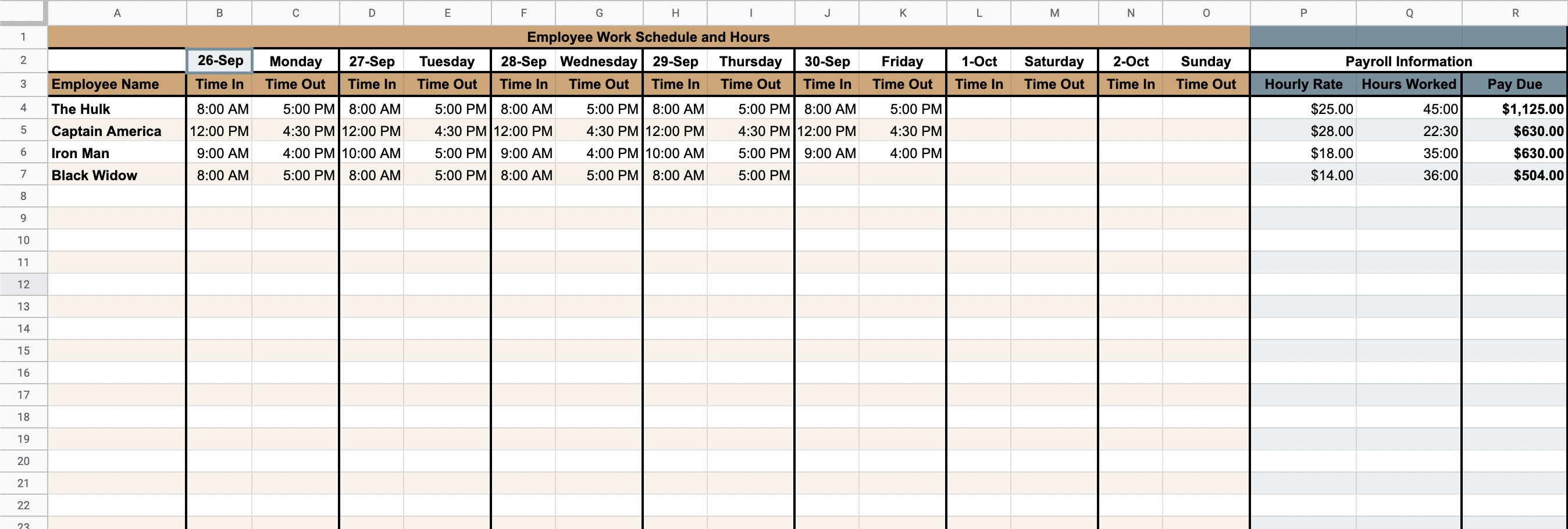 Employee Payroll Template | Payroll Tracker | Google Sheets | Small ...