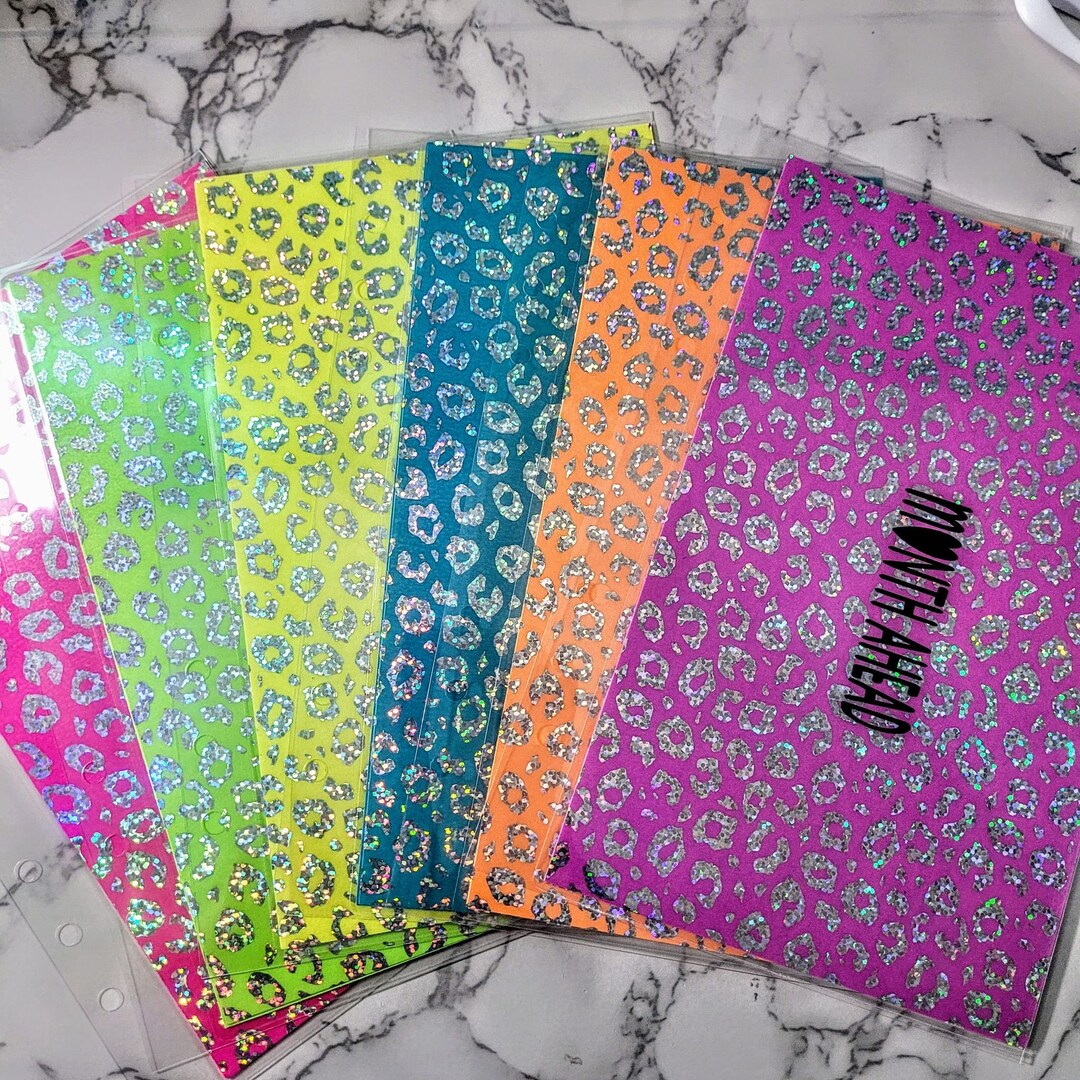 A5 Cash Envelopes, Glitter Cheetah Cash Stuffing Envelopes, Neon ...