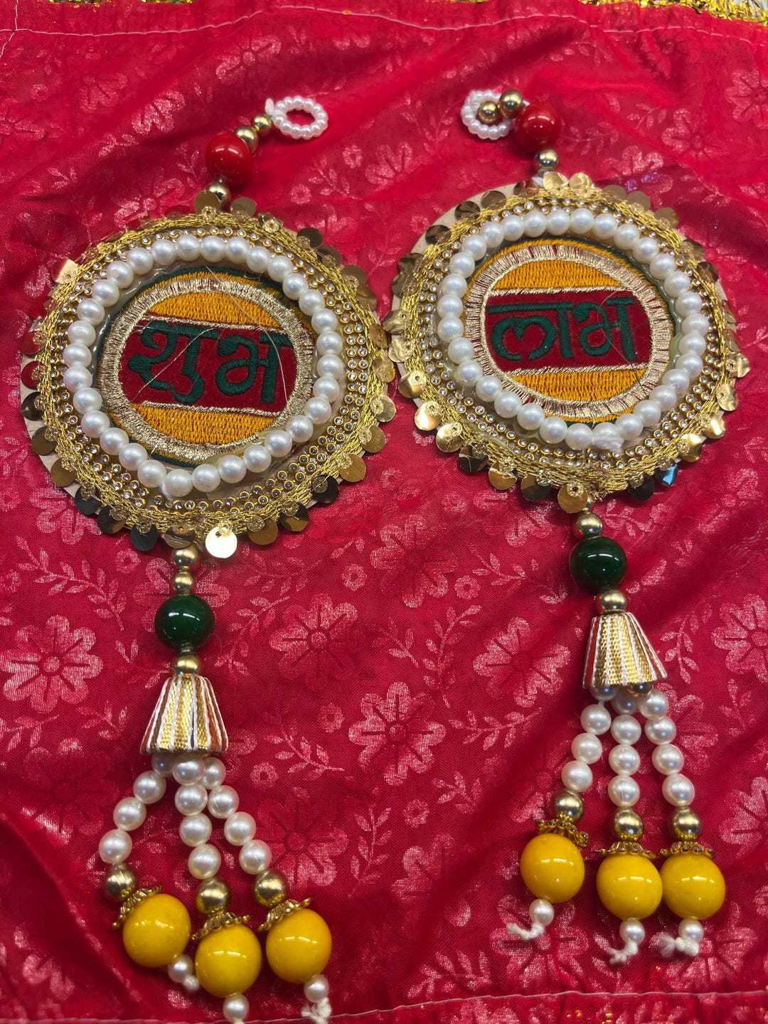 Shubh Labh Door Hanging | Subh Labh Cloth Hanging Indian Traditional ...