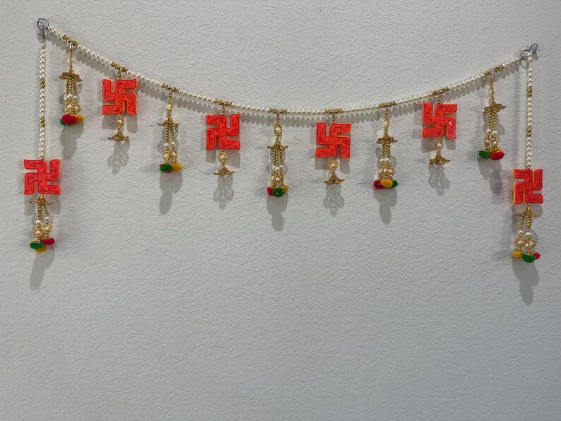 Toran With Two Color of Swastik | Handcrafted Festival Toran ...