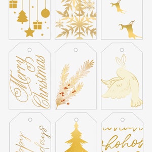 Gold Christmas Gift Tags, Printable, Digital Gift Tags - Etsy UK