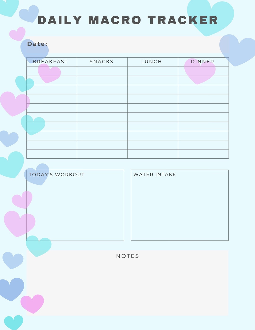 Printable Macro Tracker, Download, Digital Daily Macro Tracker - Etsy