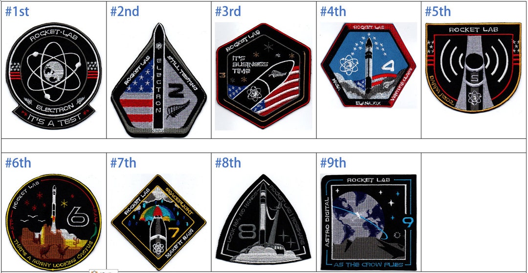 Rocket Lab 1-9 Electron Human Space Flights Badge Iron on Embroidered ...