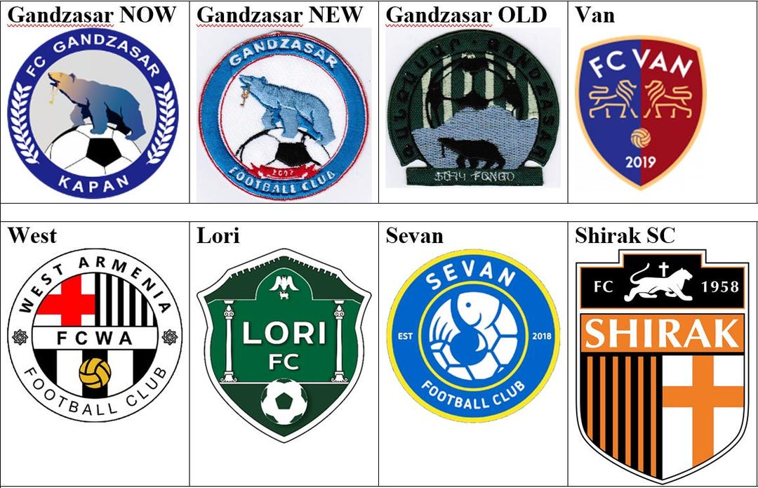 FC Gandzasar Kapan Van West Lori Sevan Shirak SC Armenia Football Badge Iron on Embroidered ...
