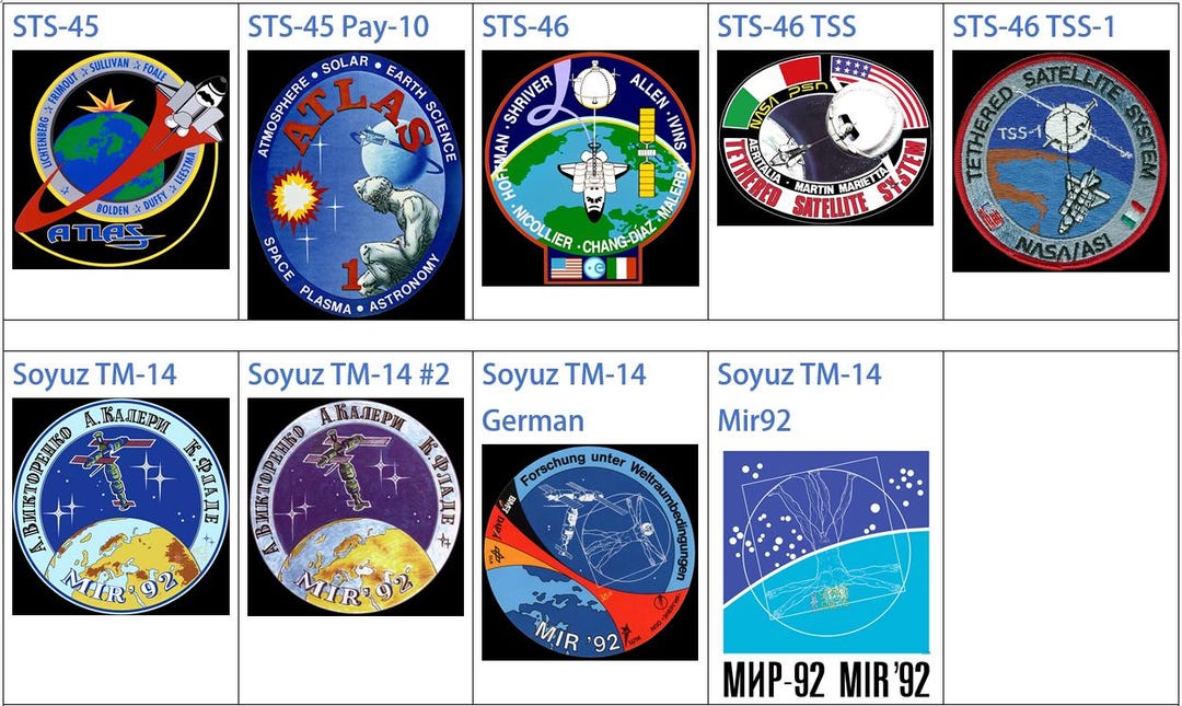 Human Space Flights 1992 Soyuz Tm-14 Mir92 Vityaz German Sts-45 Pay-10 ...