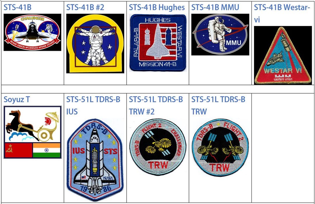 Human Space Flights 1984-85 STS-41B Hughes Challenger 10th Shuttle ...