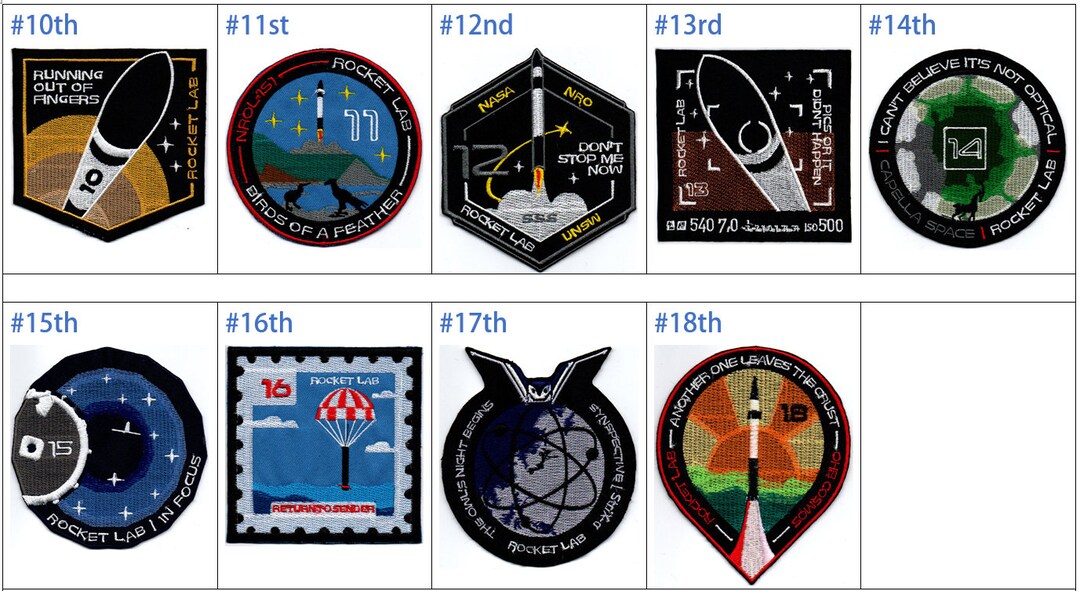 Rocket Lab 10-18 Electron Human Space Flights Badge Iron on Embroidered ...