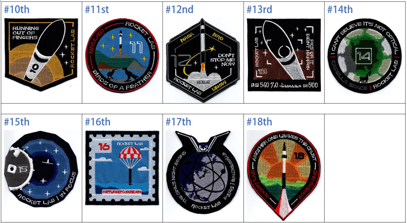 Rocket Lab 10-18 Electron Human Space Flights Badge Iron on Embroidered ...