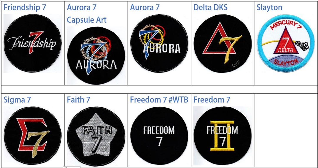 Human Space Flights 1961-63 Mercury 6 Friendship 7 Aurora Capsule Art ...