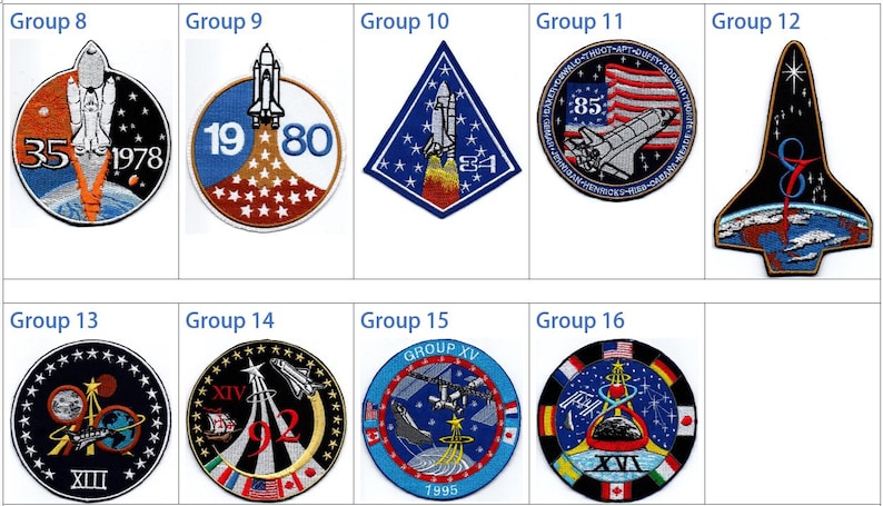Human Space Flights NASA Astronaut Group 8-16 Astronauts Badge Iron on ...