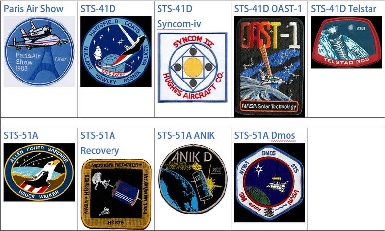 Human Space Flights 1983-84 Nasa Usa Paris Air Show STS-41D Syncom-iv ...