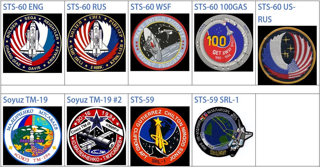 Human Space Flights 1994 Sts-60 100GAS Wsf 60th Shuttle Mission ...