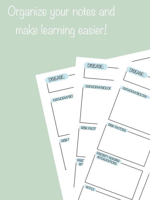 Nursing School Cheat Sheet blue | Etsy