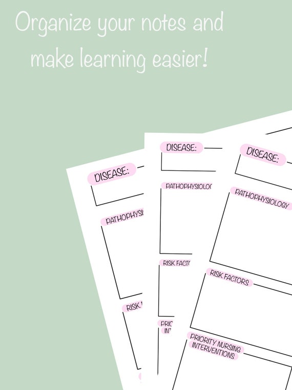 Nursing School Cheat Sheet pink - Etsy