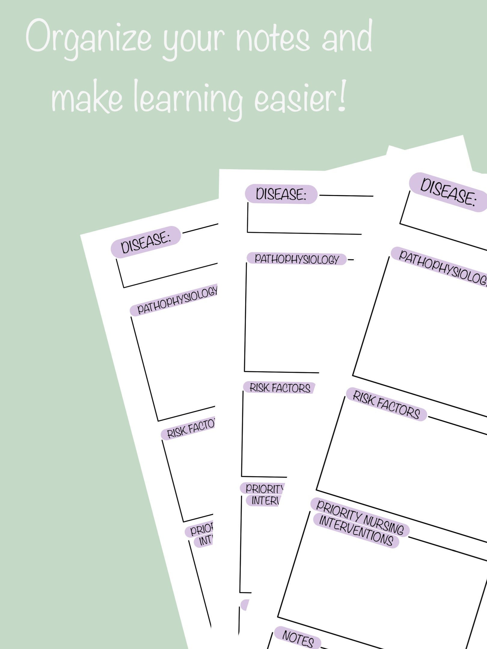 Nursing School Cheat Sheet (purple) - Etsy