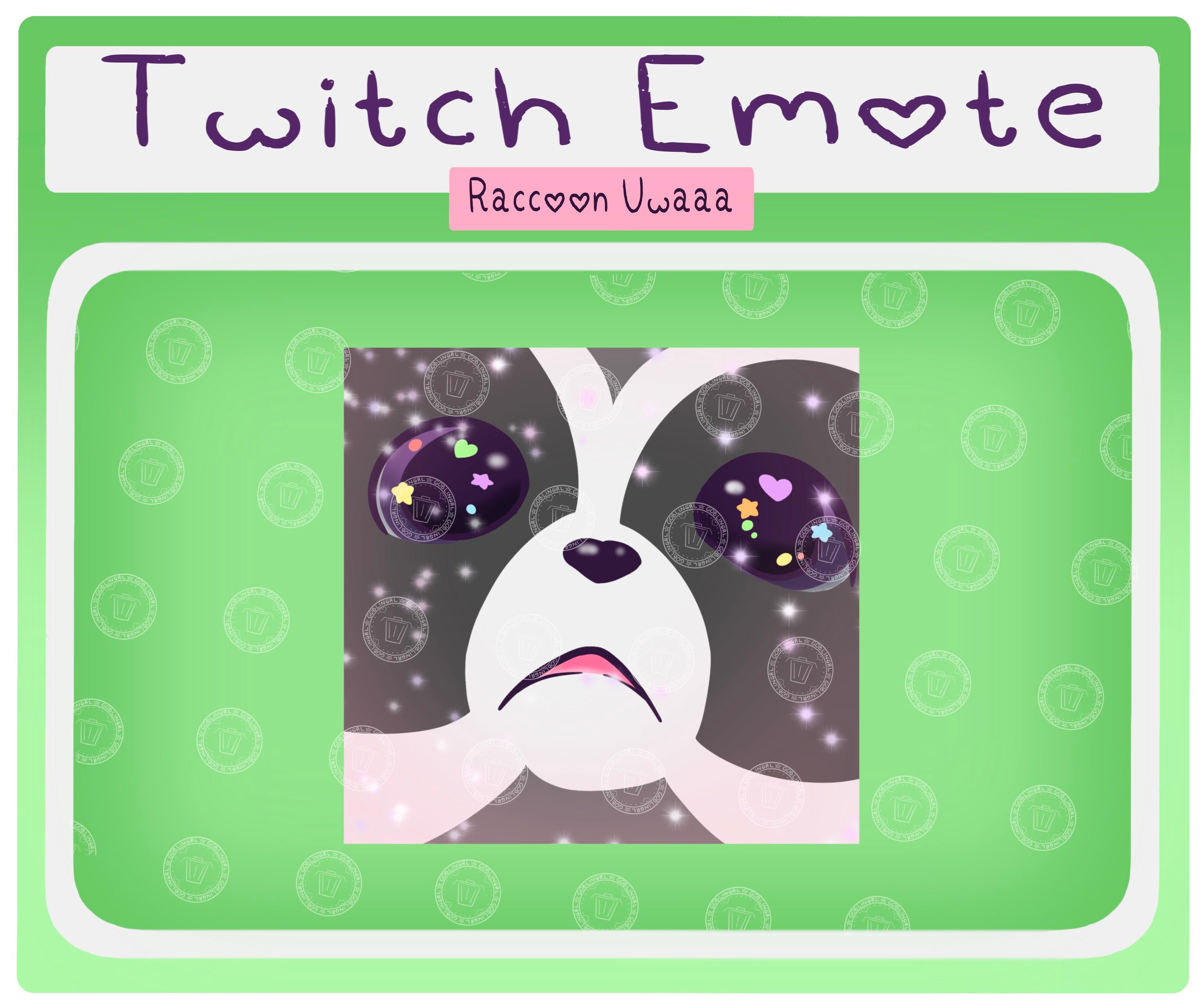 Kawaii Raccoon Uwaaa Emote - Twitch, Discord, Youtube - Etsy