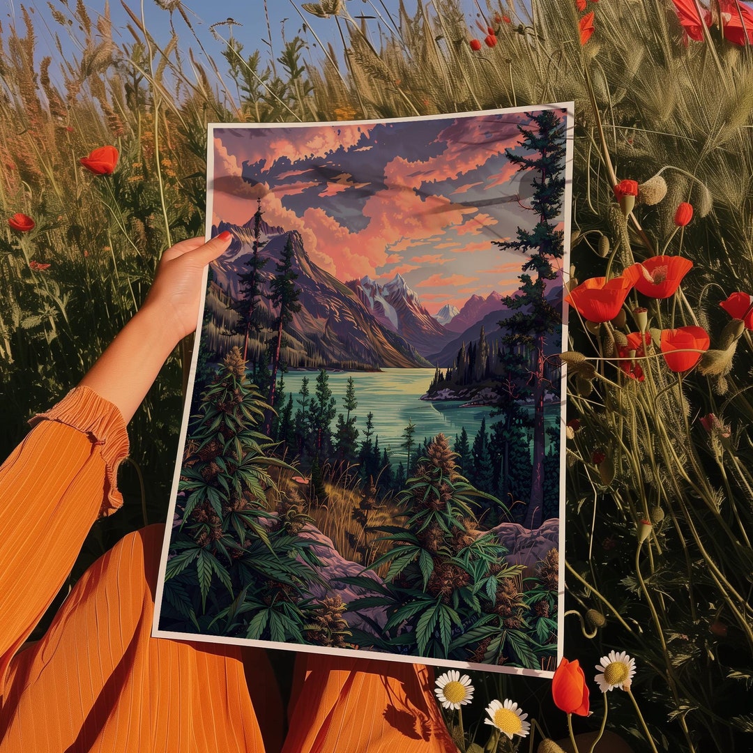 Cannabis Moutain View| Discreet Marijuana Nature Landscape Wall Art for ...