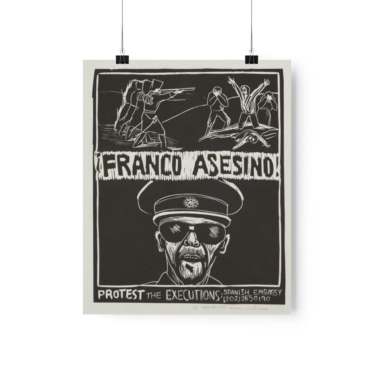 Franco Asesino 1975 Poster: Vintage Social Justice Print for Resistance ...