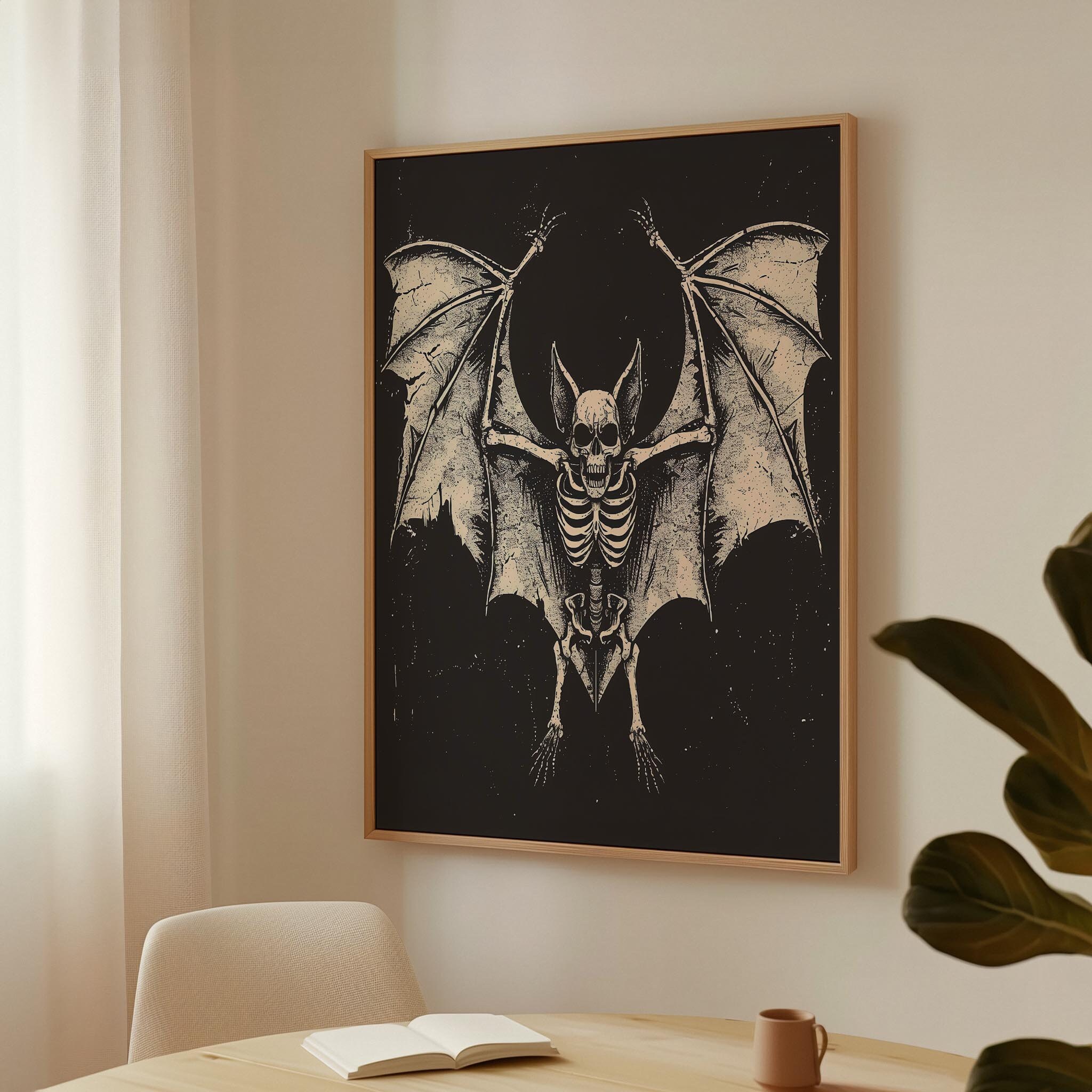 Bat Skeleton Art Print Gothic Dark Art Instant Download Occult Living ...