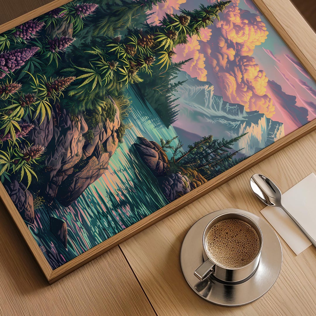 Cannabis Lake View | Discreet Marijuana Nature Landscape Wall Art for ...