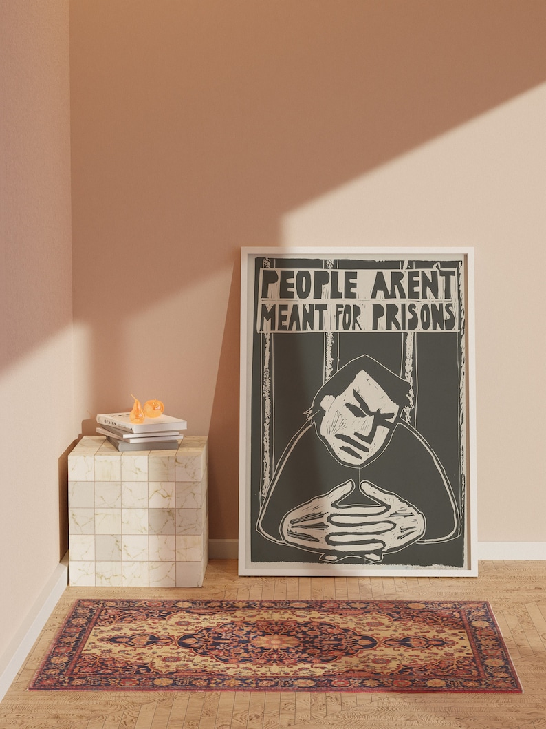 People Arent Meant for Prisons 1976 Poster:70s Prison Reform Print and ...