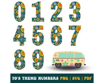 Groovy Number Svg - Etsy