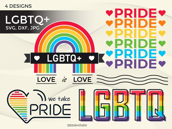 LGBT Svg Dxf Jpg Pride Svg Bundle for 4 LGBTQ Captions | Etsy