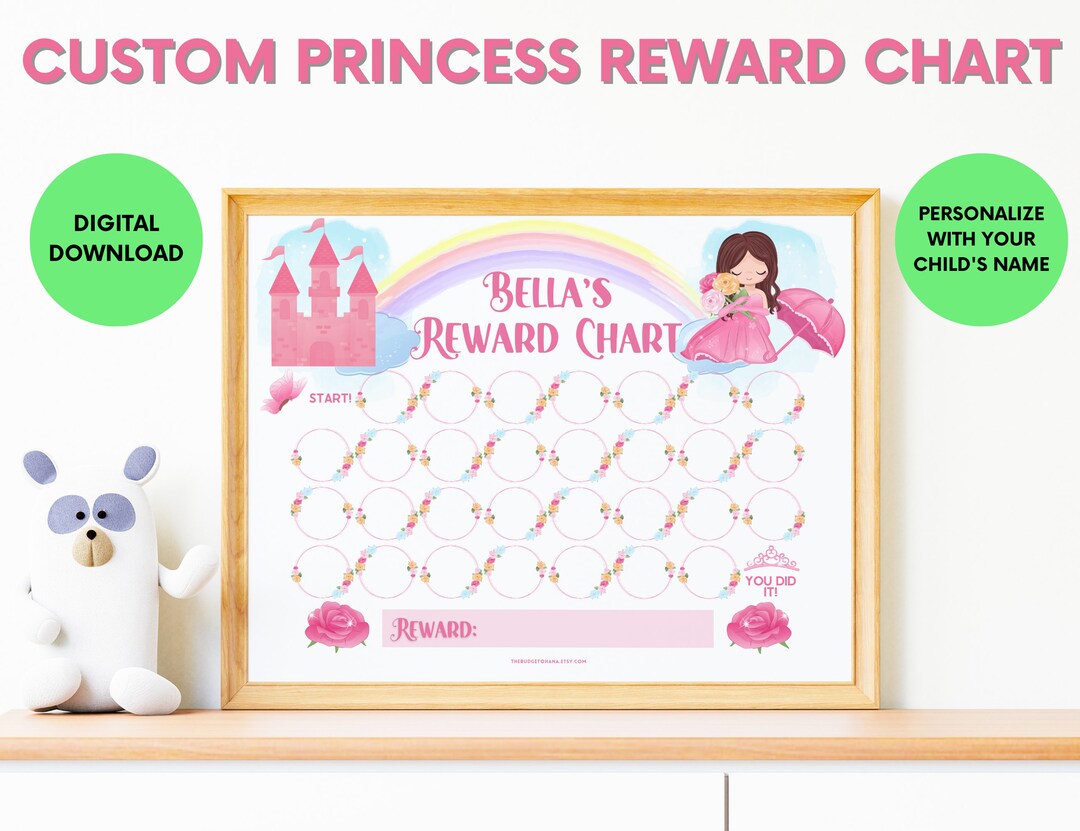 Custom Princess Castle Pink Reward Chart Sticker Chart - Etsy