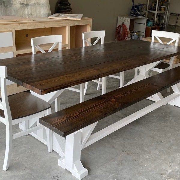 Farmhouse Dining Table Set - Etsy