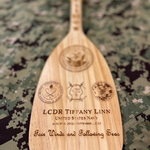 Custom Engraved Paddle: Military Retirement Gift, Veteran Owned - Etsy