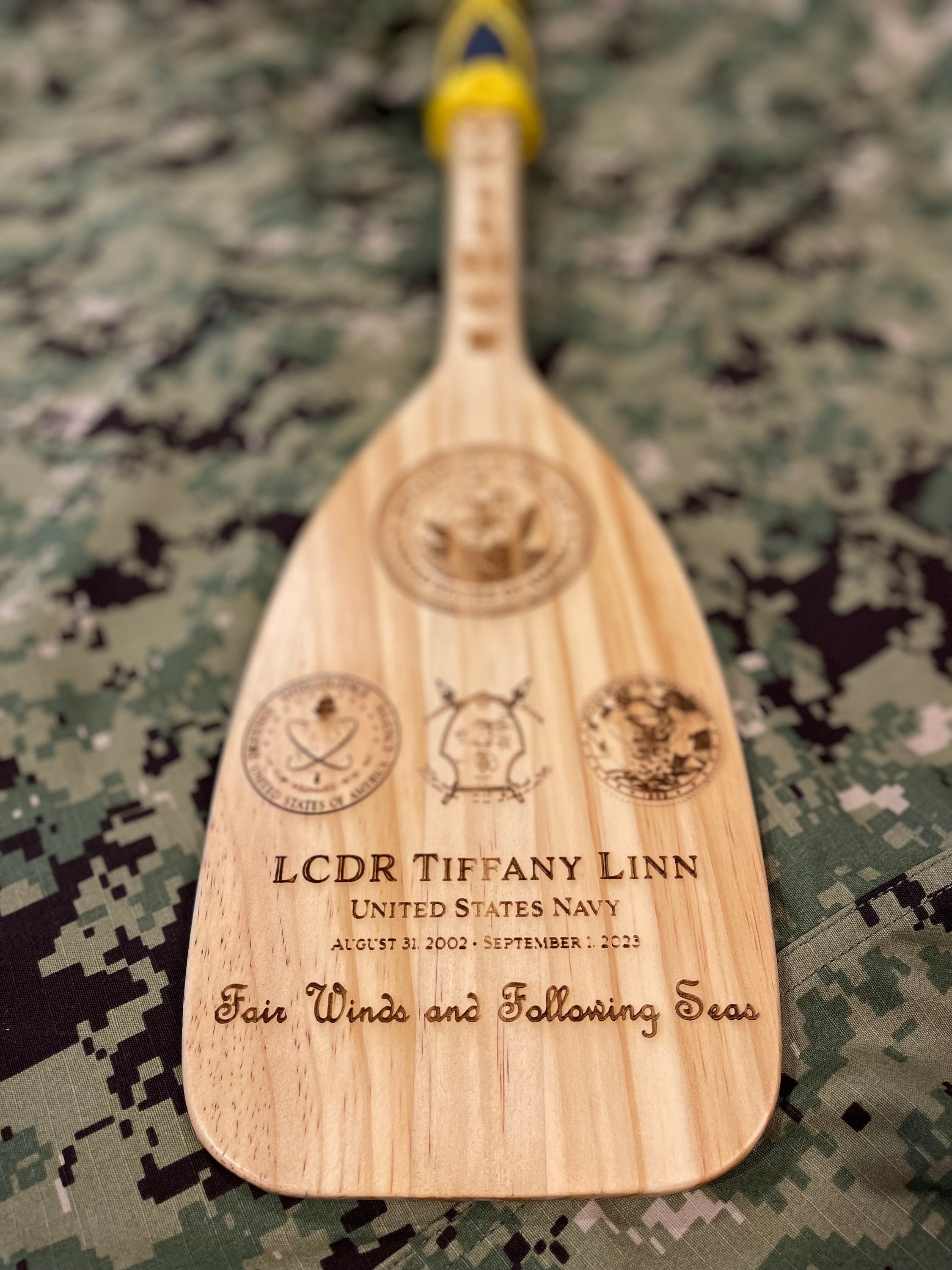 Custom Engraved Paddle: Military Retirement Gift, Veteran Owned - Etsy