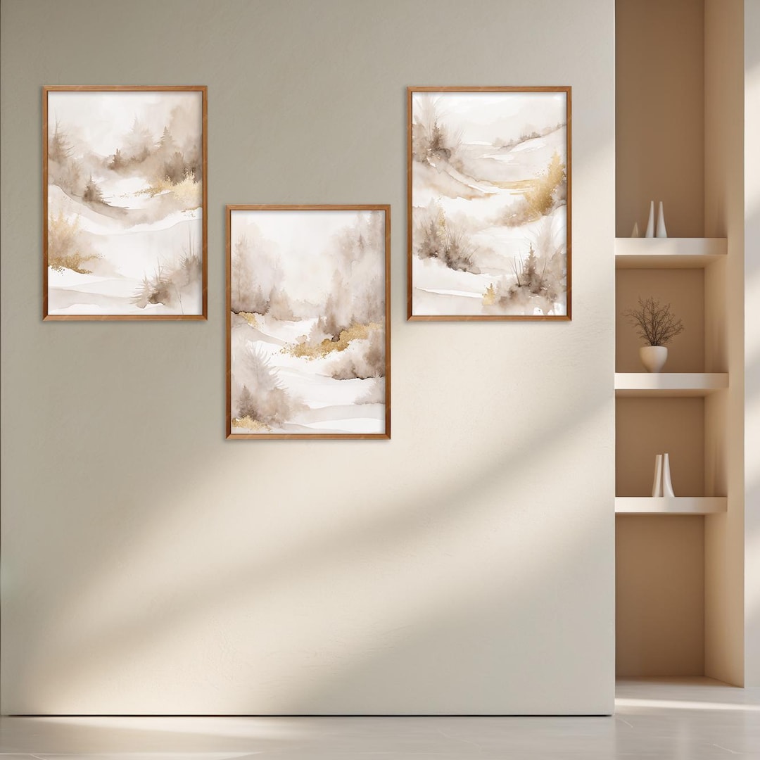 Neutral Abstract Landscape Art Print - Minimalist Digital Download for ...